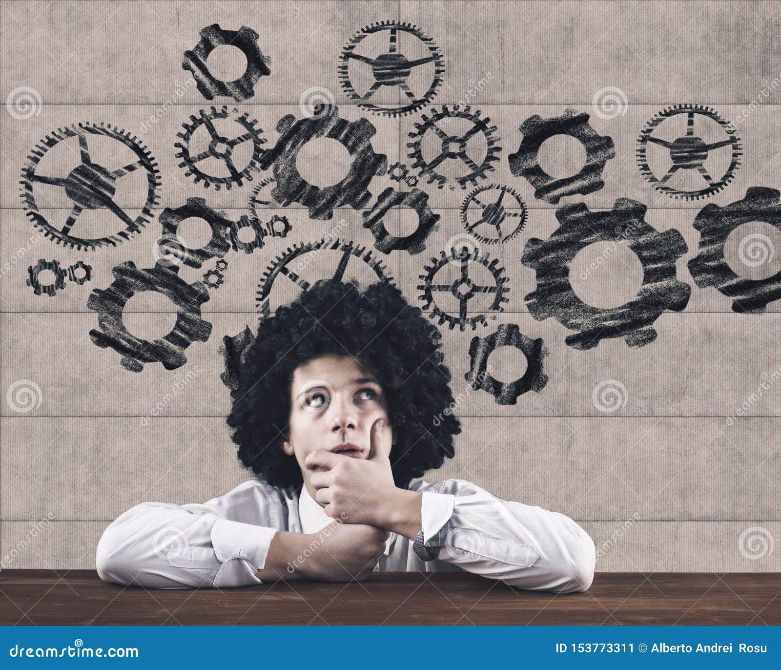 Logical Thinking. Businessman Thinking at the Table Stock Image - Image ...