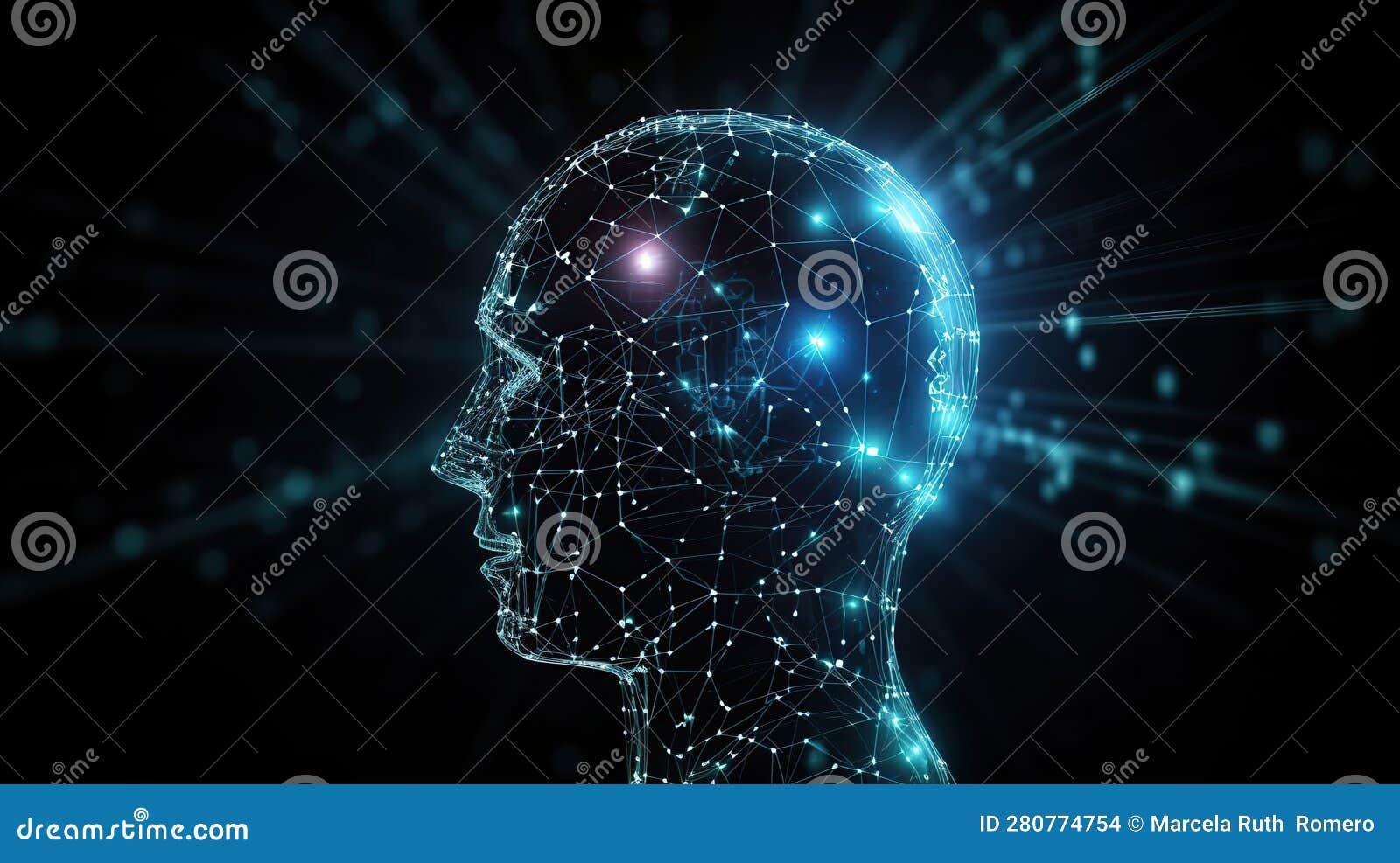 Logical Thinking Side of the Human Brain. Generative AI Stock ...