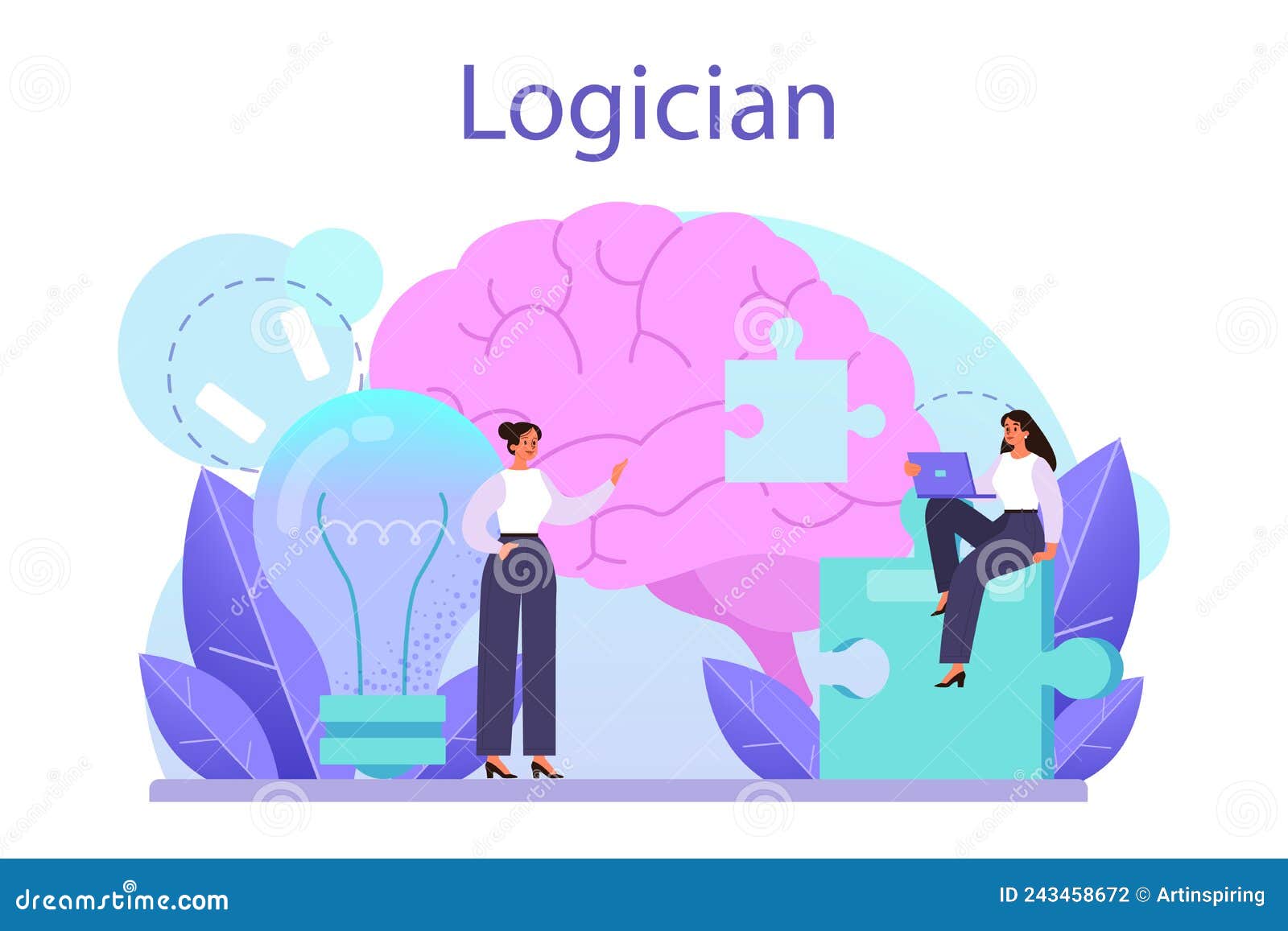 Logician Concept Set. Scientist Systematicly Study Of The Forms Cartoon ...