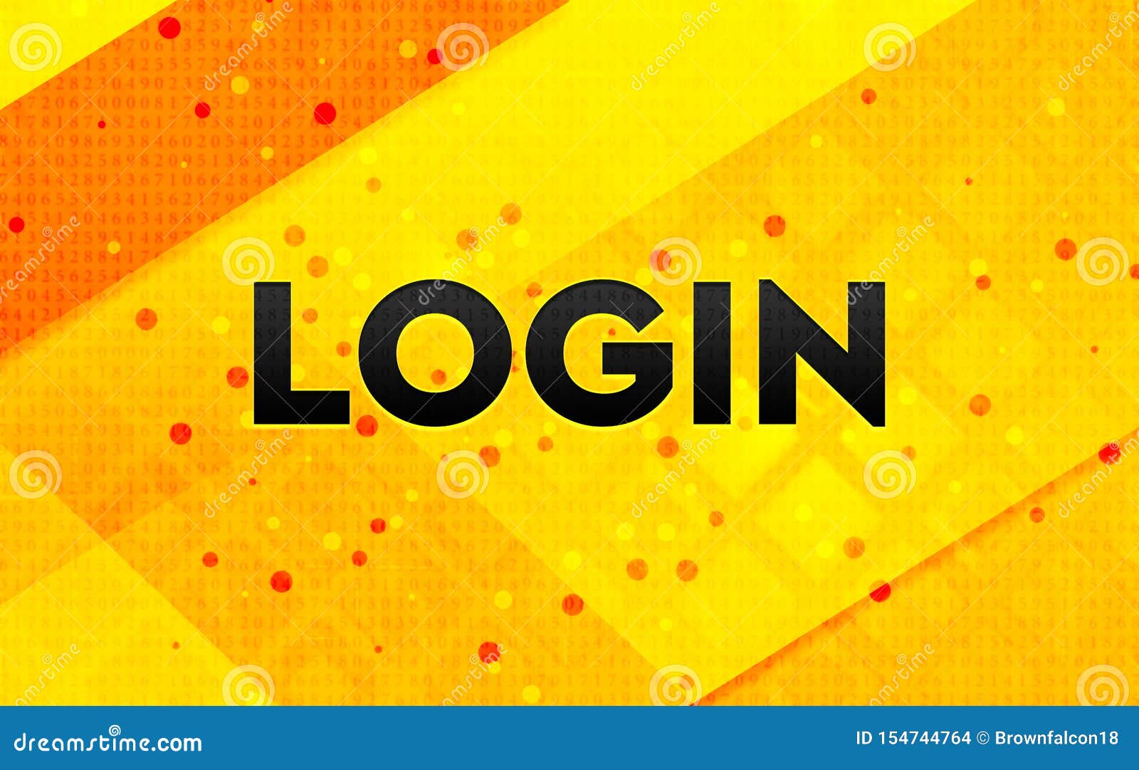 Login Abstract Digital Banner Yellow Background Stock Illustration ...