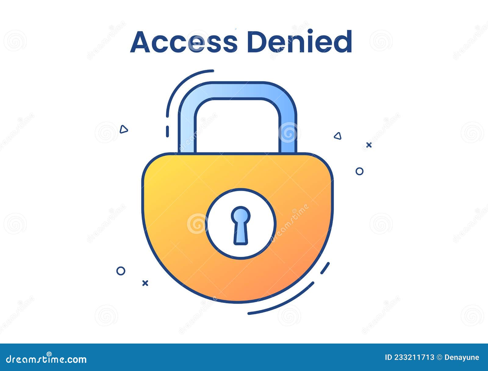 Login Access Denied Vector Illustration. System Refuses Password, Error ...