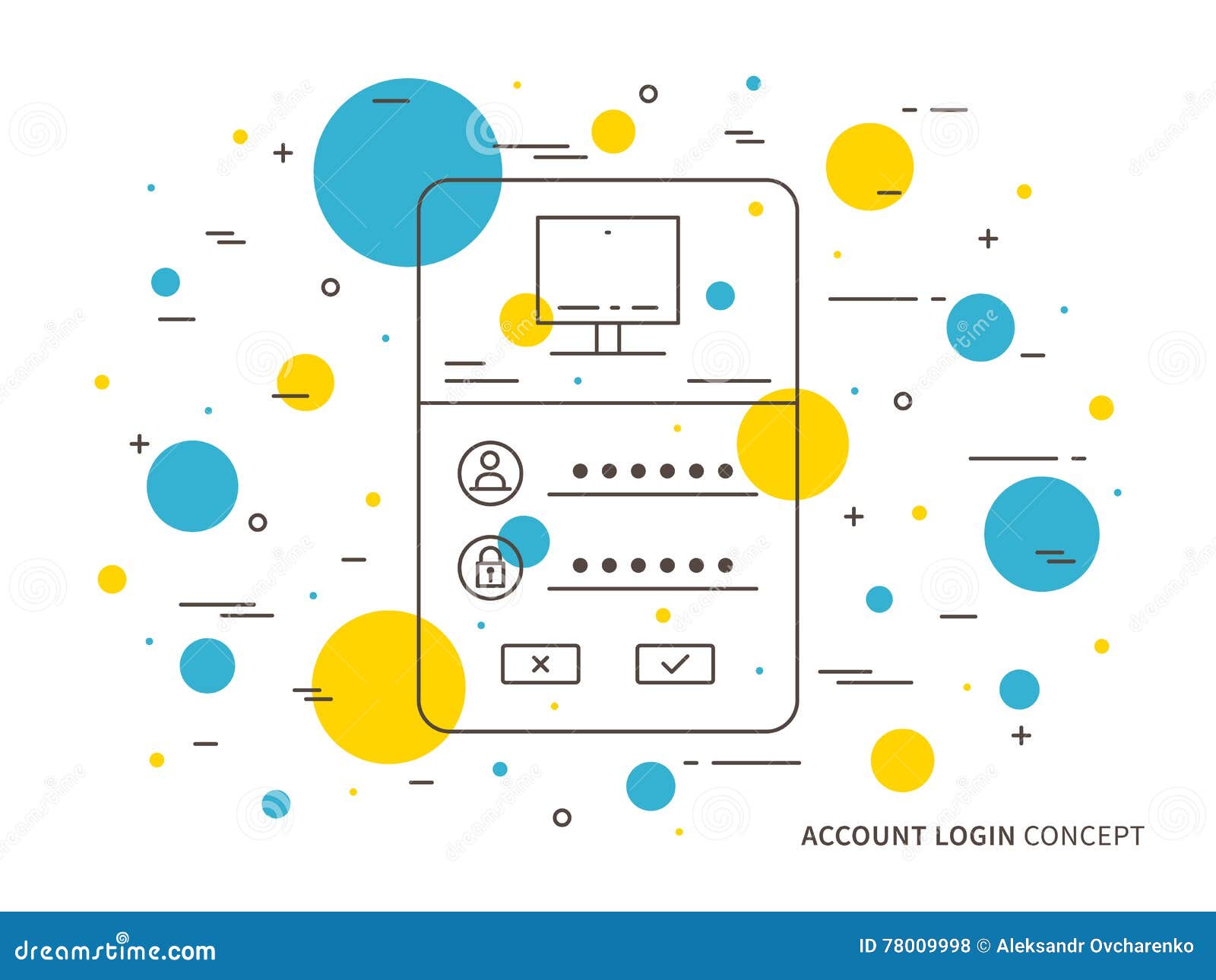 Login Access Webpage Vector Illustration Stock Vector - Illustration of ...