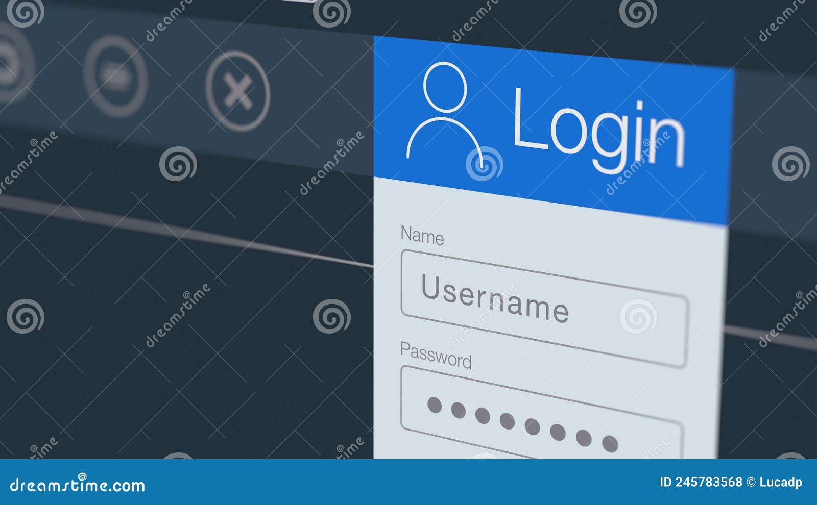 Login account stock illustration. Illustration of name - 245783568