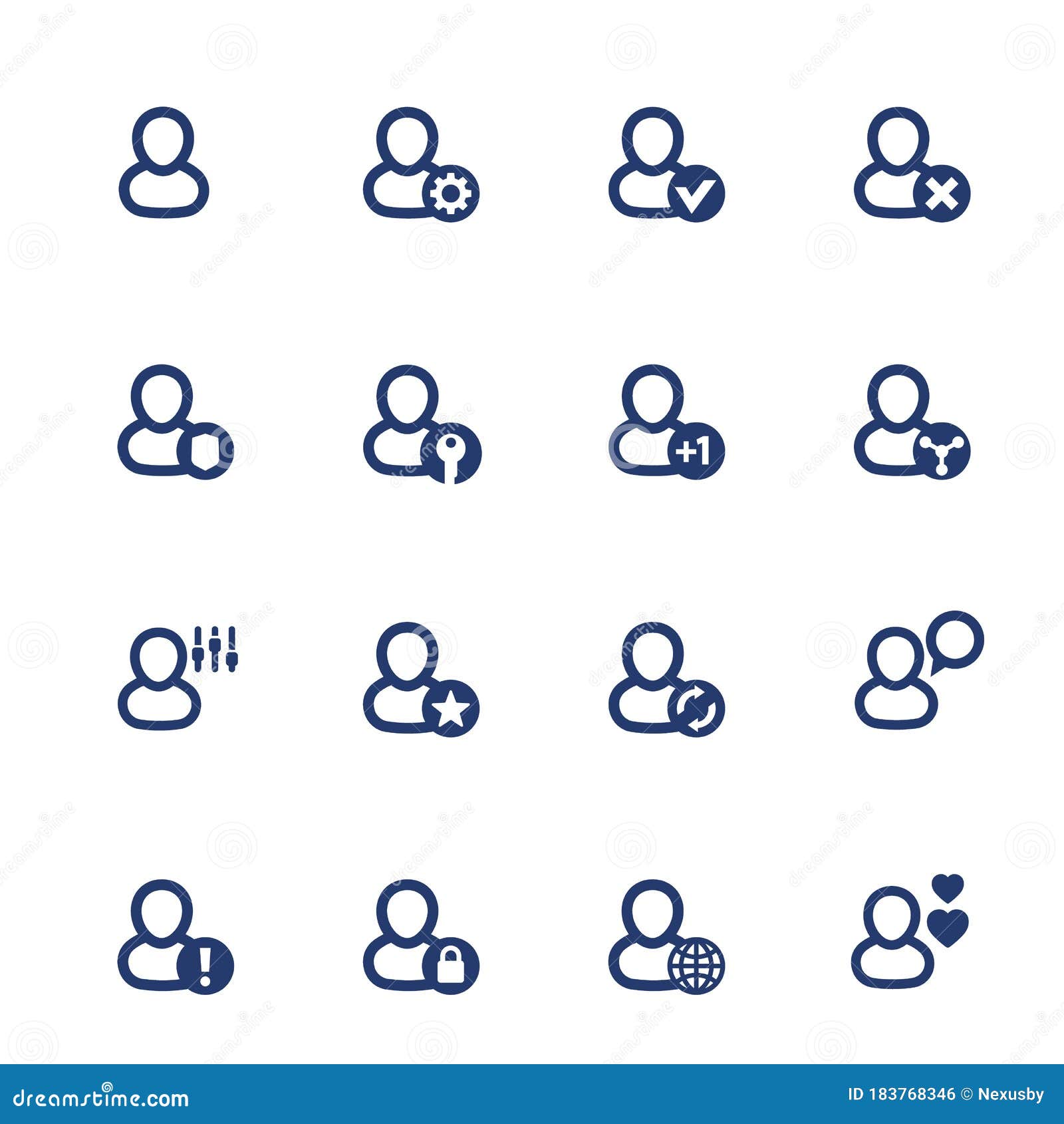 Login, Account Settings, User, Profile Icons Set Stock Vector ...