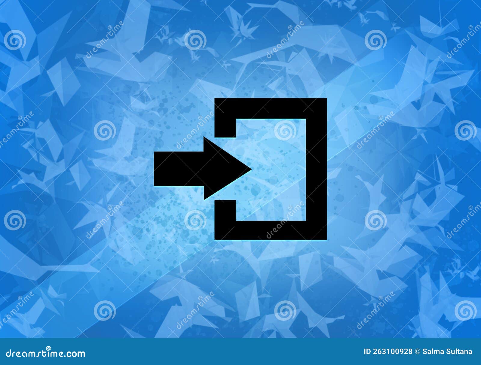 Login Aesthetic Abstract Icon on Blue Background Stock Illustration ...