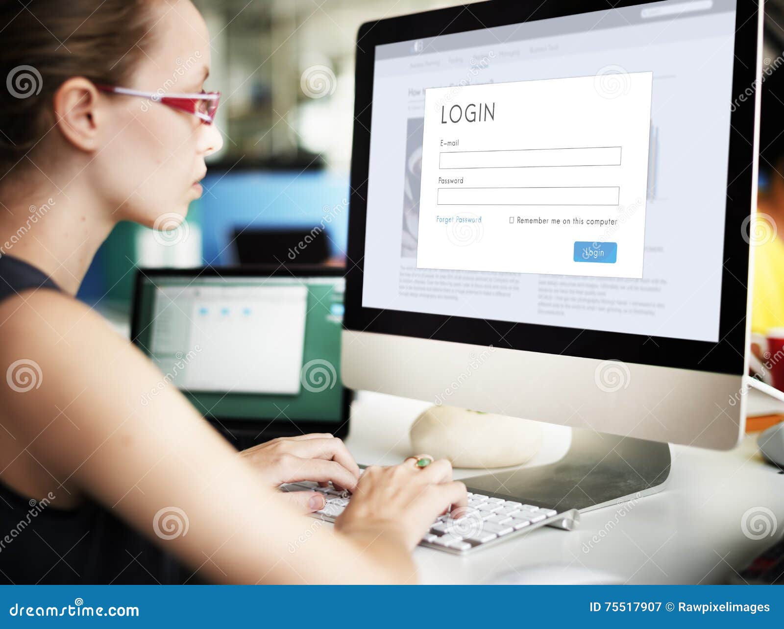 Login Application Technology Browsing Searching Concept Stock Image ...