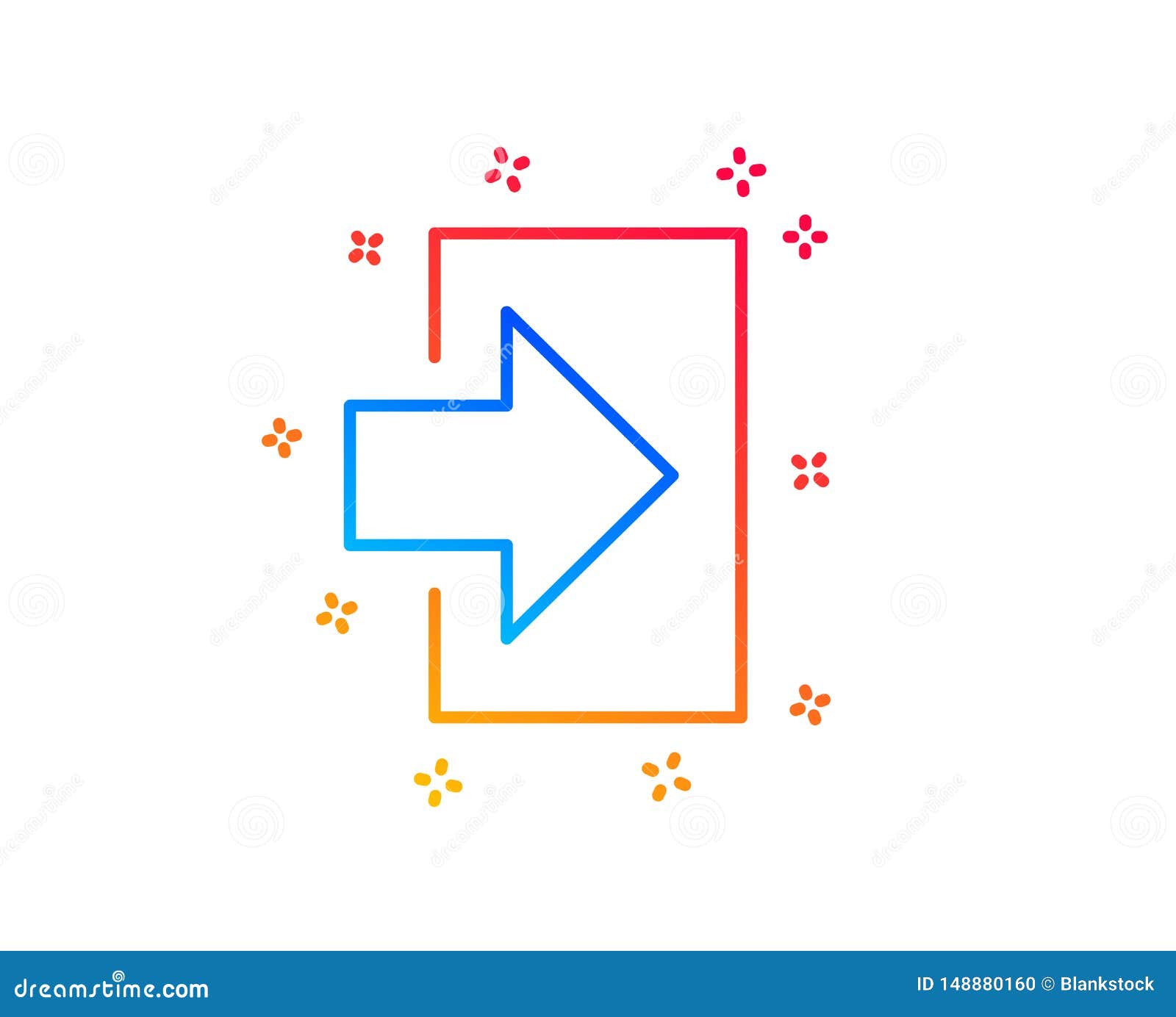 Login Arrow Line Icon. Sign in. Vector Stock Vector - Illustration of ...