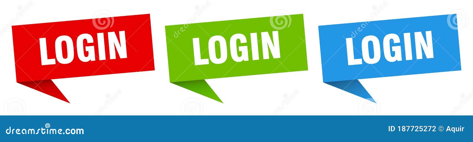 Login Banner. Login Speech Bubble Label Set Stock Vector - Illustration ...