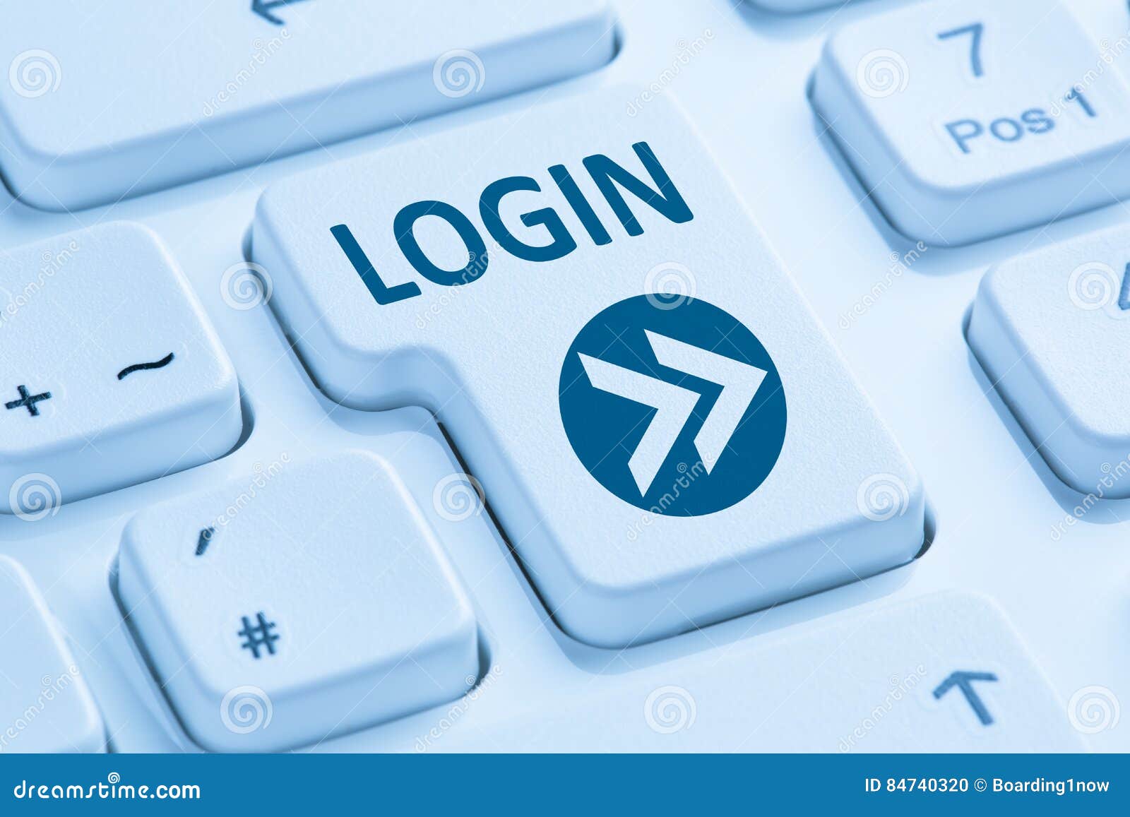 Login Button Submit Blue Computer Keyboard Stock Photo - Image of icon ...