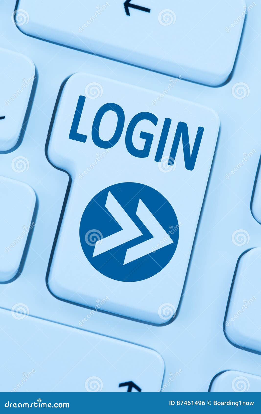 Login Button Submit Blue Computer Online Web Stock Photo - Image of ...