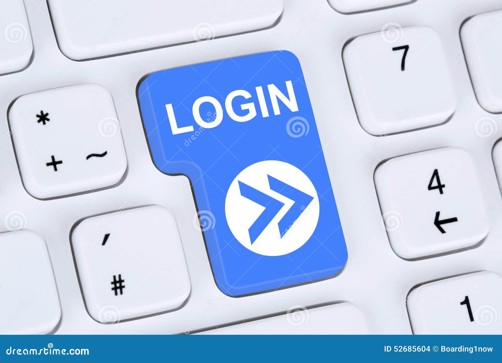 Login Button Submit on Computer Stock Photo - Image of website ...