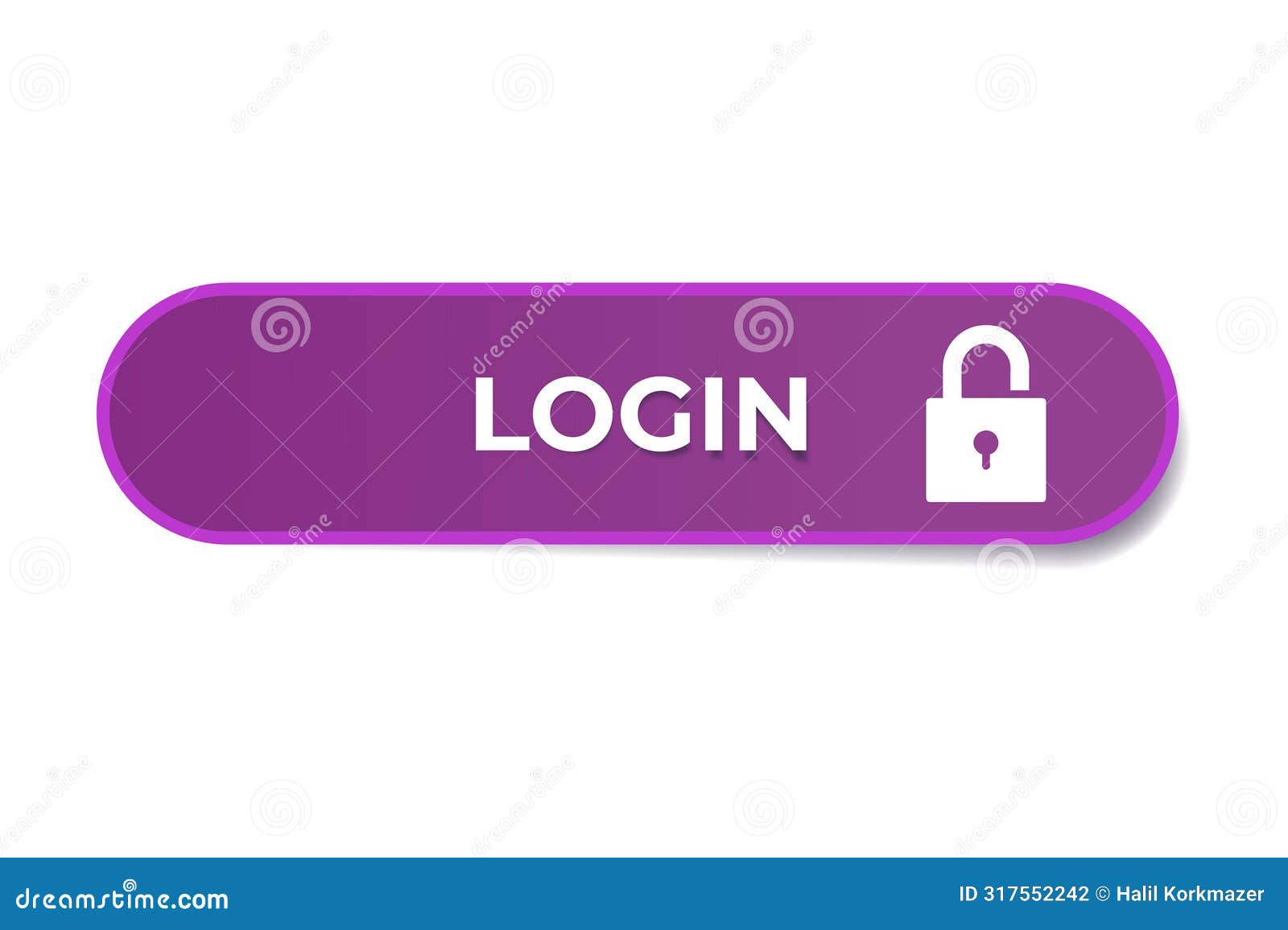 Login Web Button Purple Color, Flat Design, Vector Illustration Stock ...