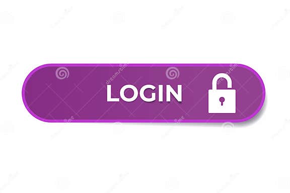Login Web Button Purple Color, Flat Design, Vector Illustration Stock ...