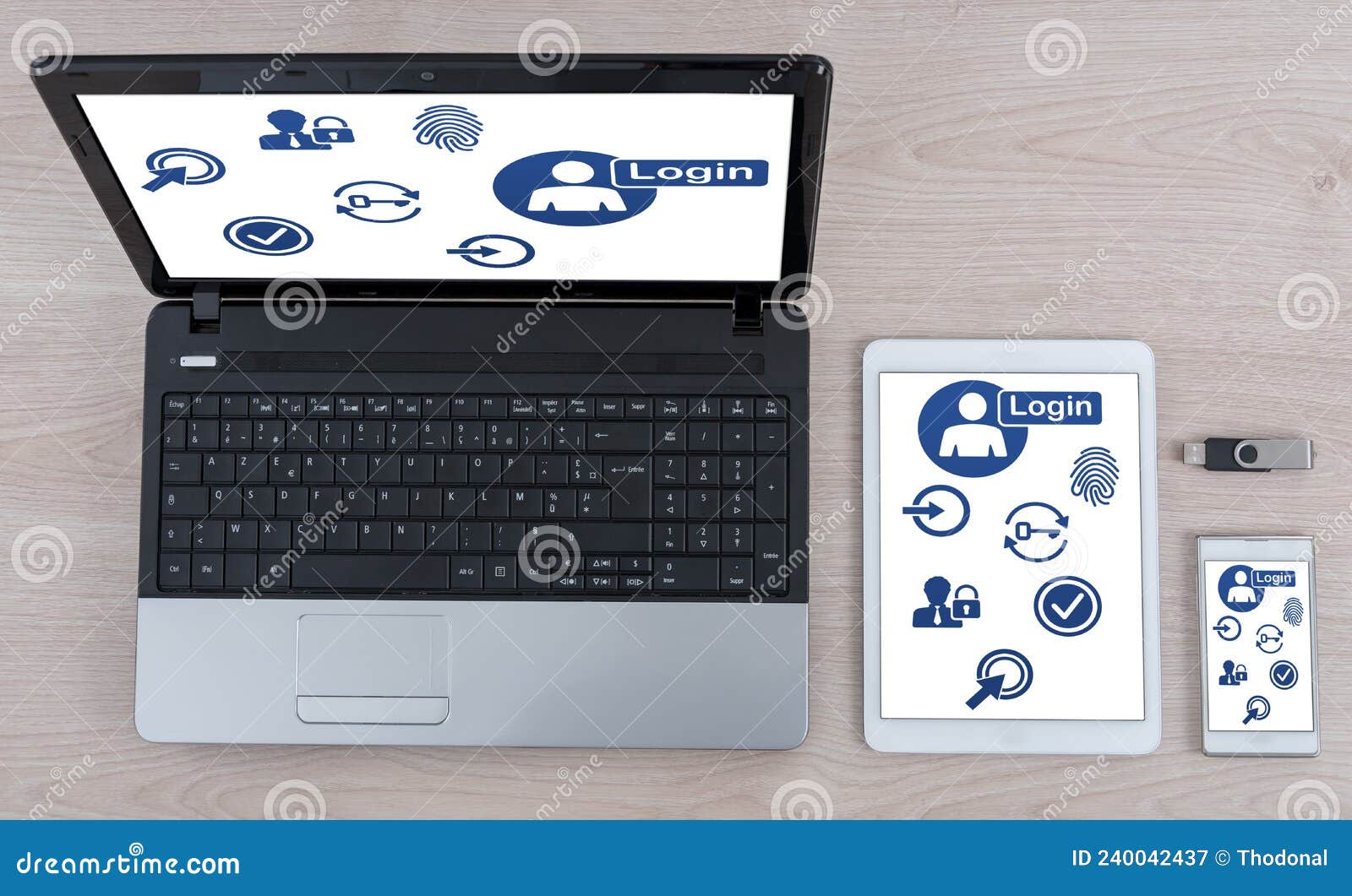Login Concept on Different Devices Stock Image - Image of interface ...