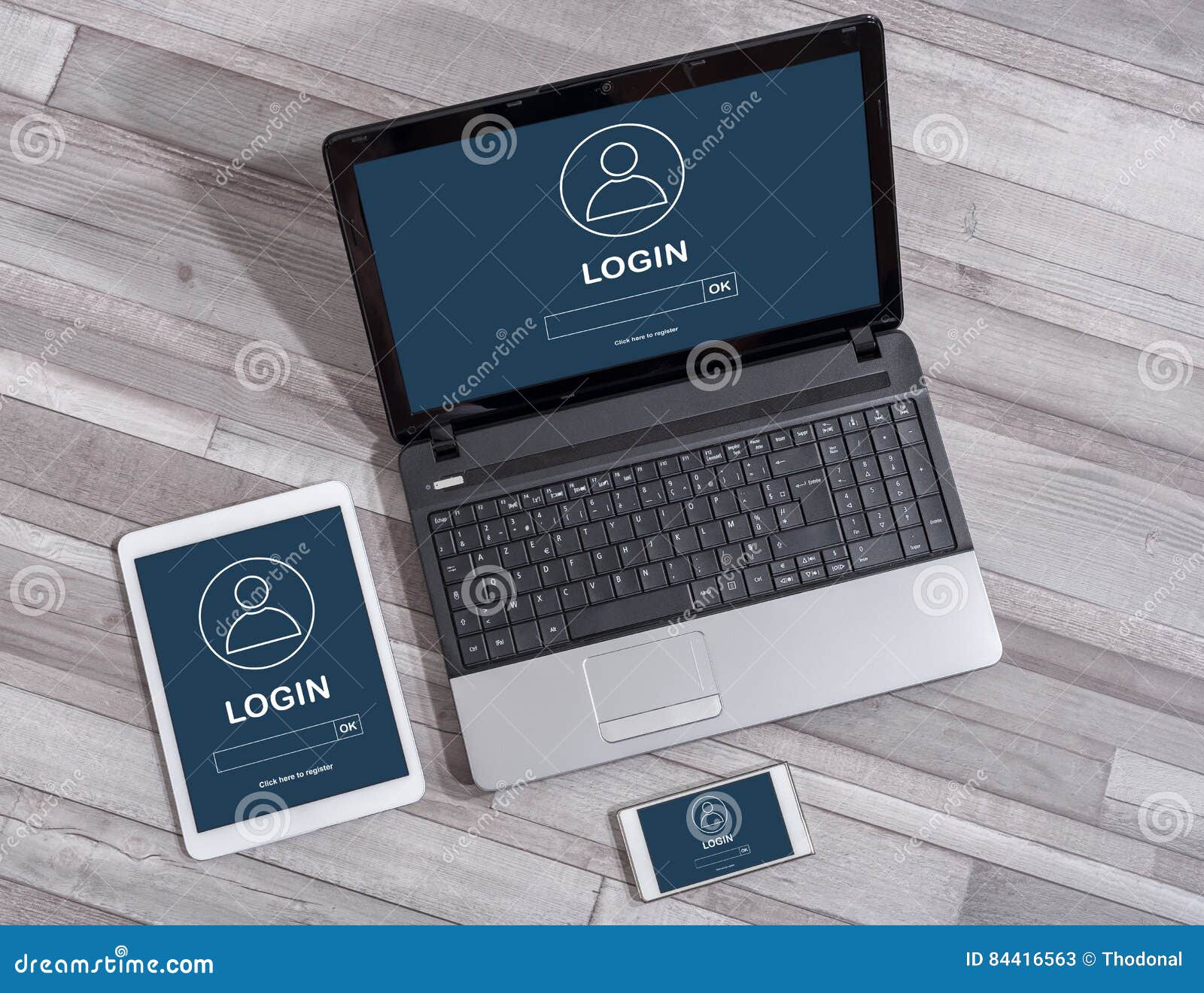 Login Concept on Different Devices Stock Image - Image of password ...
