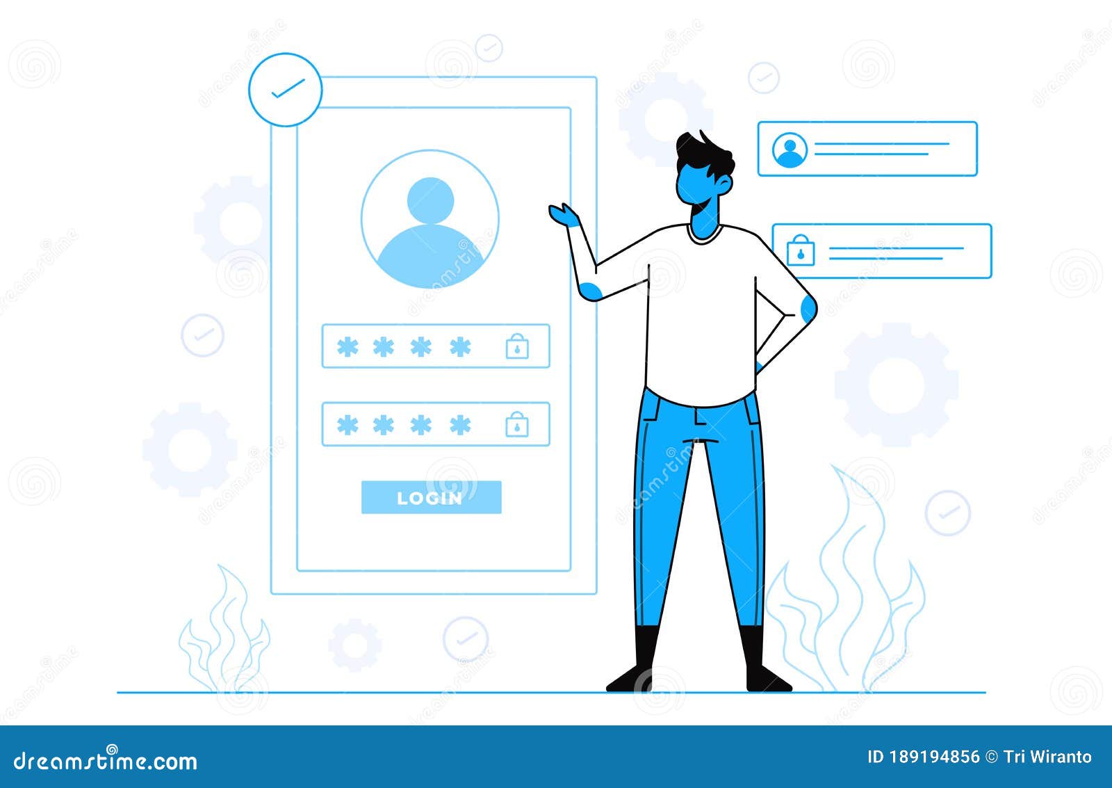 Login Concept Illustration for Landing Page Template Stock Vector ...