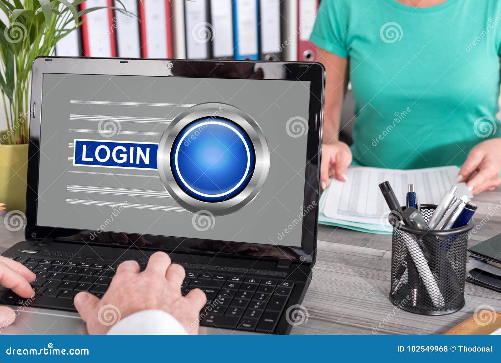 Login concept on a laptop stock photo. Image of blue - 102549968
