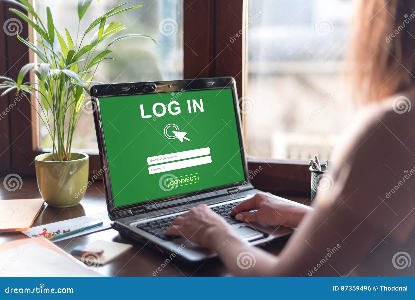 Login Concept on a Laptop Screen Stock Photo - Image of internet ...