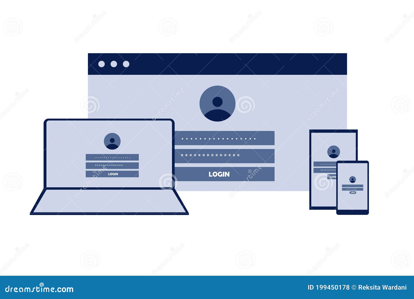 Different Login Screens Including Create Account, Sign In And Sign Up ...