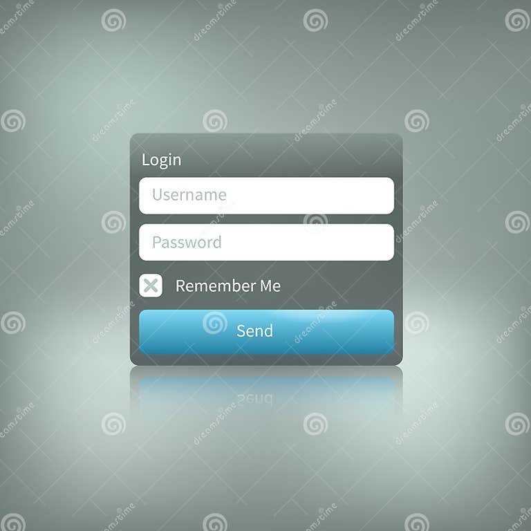 Login Element with Reflection Stock Vector - Illustration of business ...