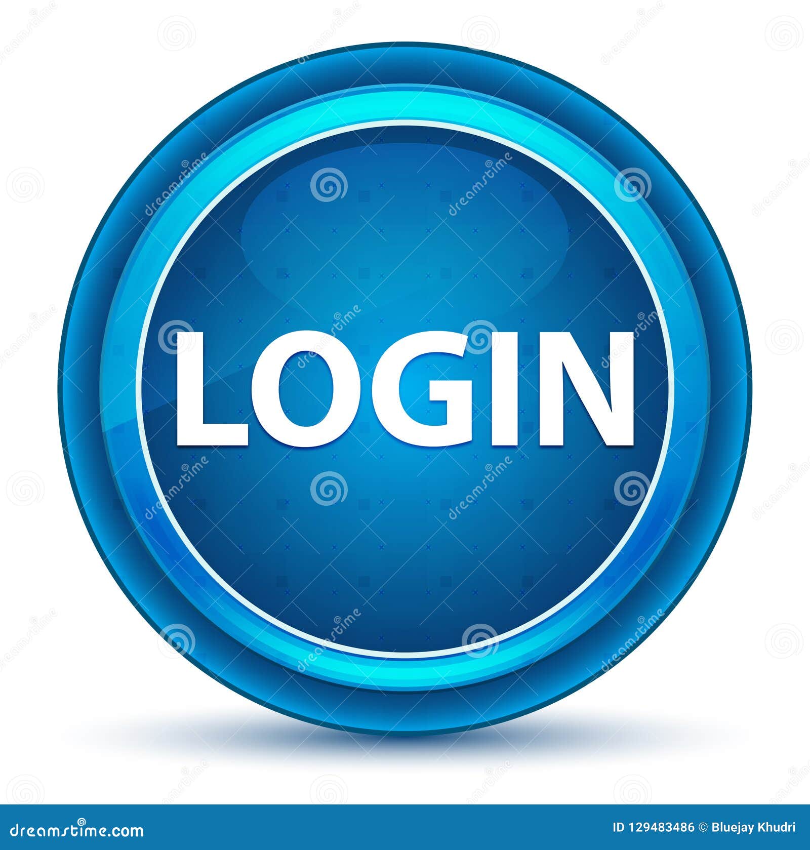 Login Eyeball Blue Round Button Stock Illustration - Illustration of ...