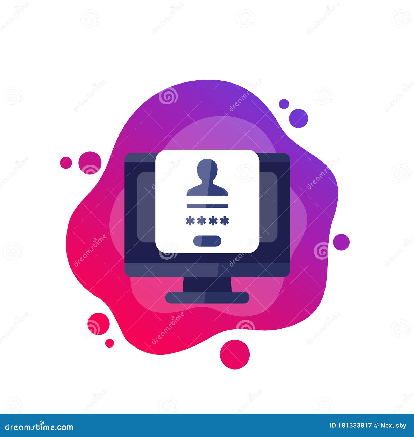 Login Form, Authentication Vector Icon Stock Vector - Illustration of ...