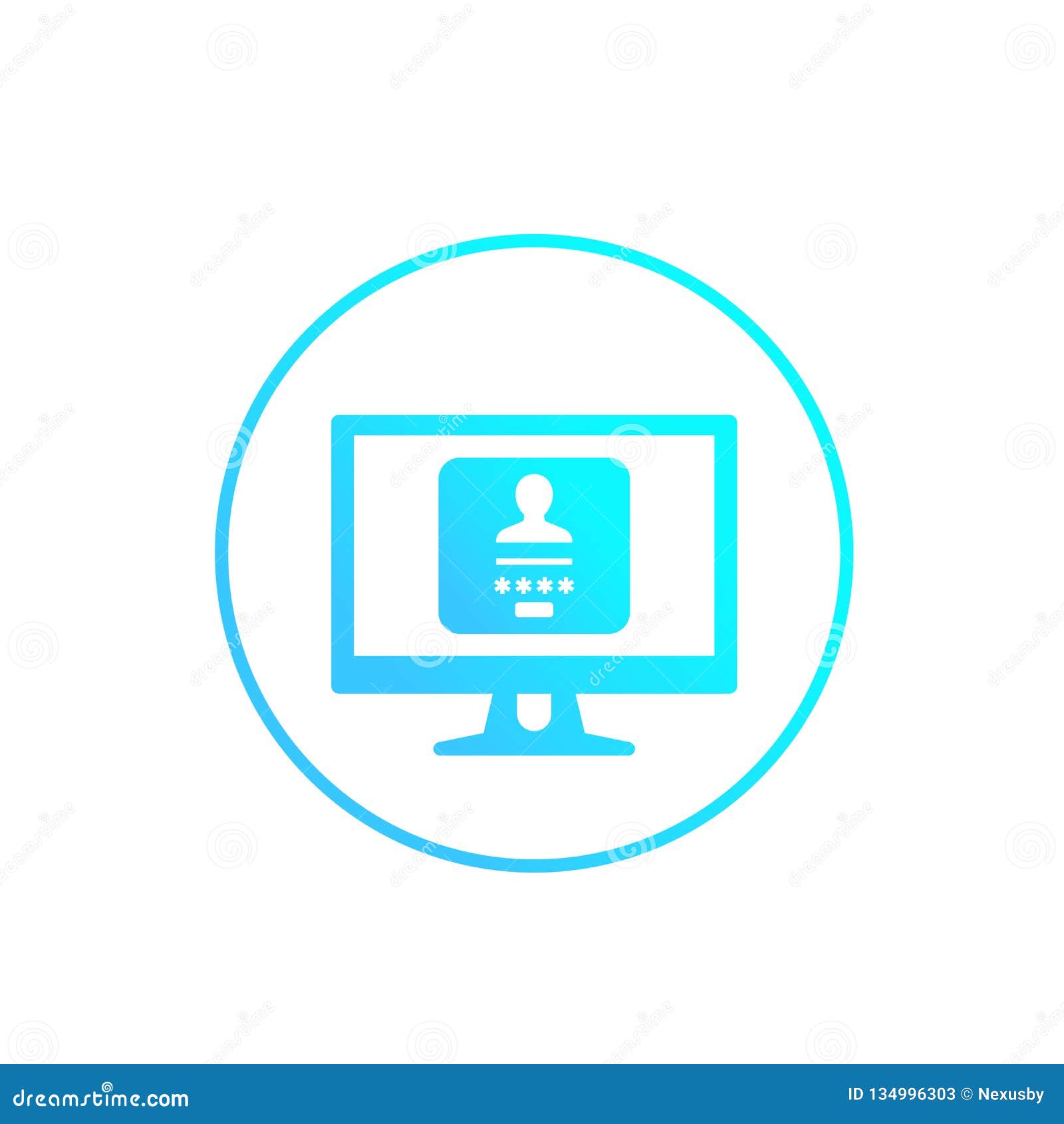 Login Form, Authentication Vector Icon on White Stock Vector ...
