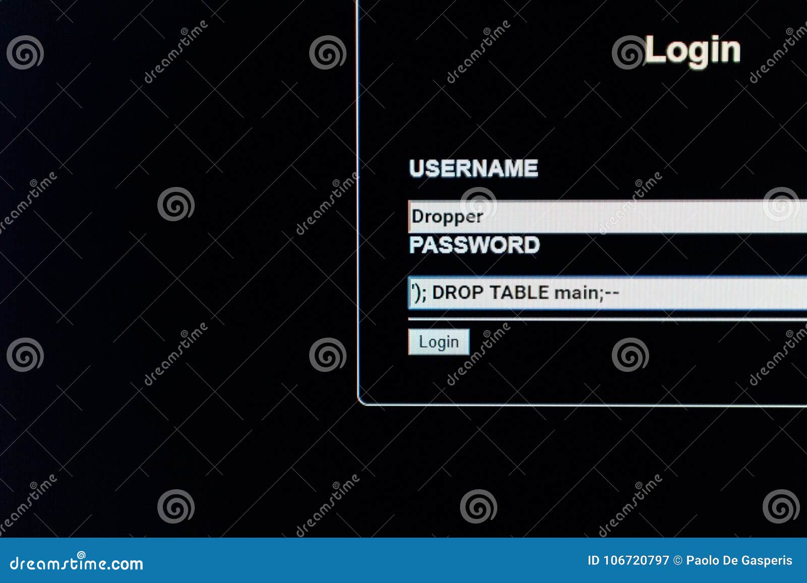 Login Form On Black Background Royalty-Free Stock Photo | CartoonDealer ...