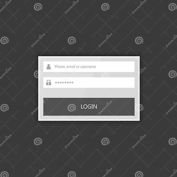 Login Form Menu with Simple Line Icons. Website Element for Your Web ...