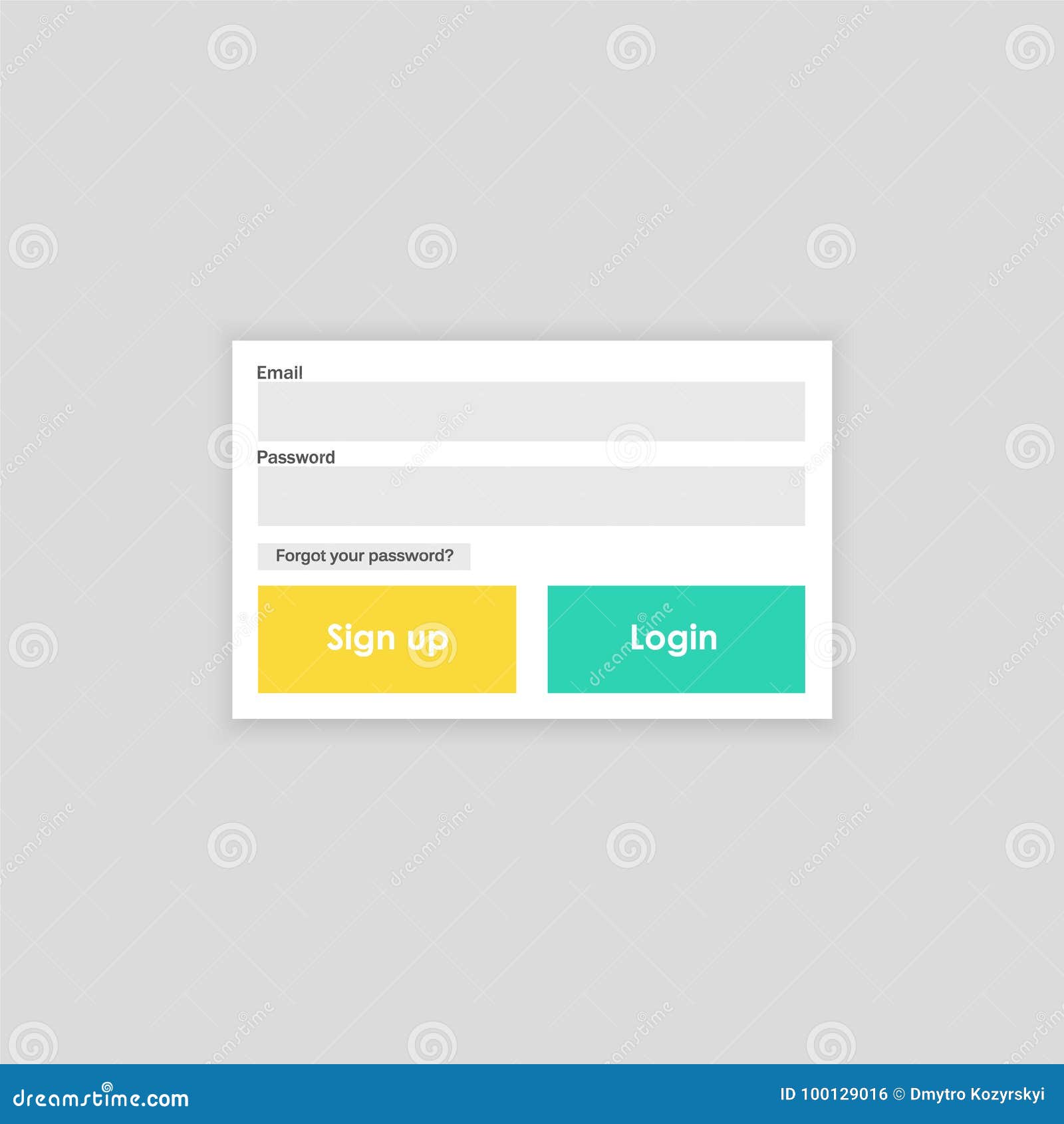 Login Form Menu with Simple Line Icons. Website Element for Your Web ...