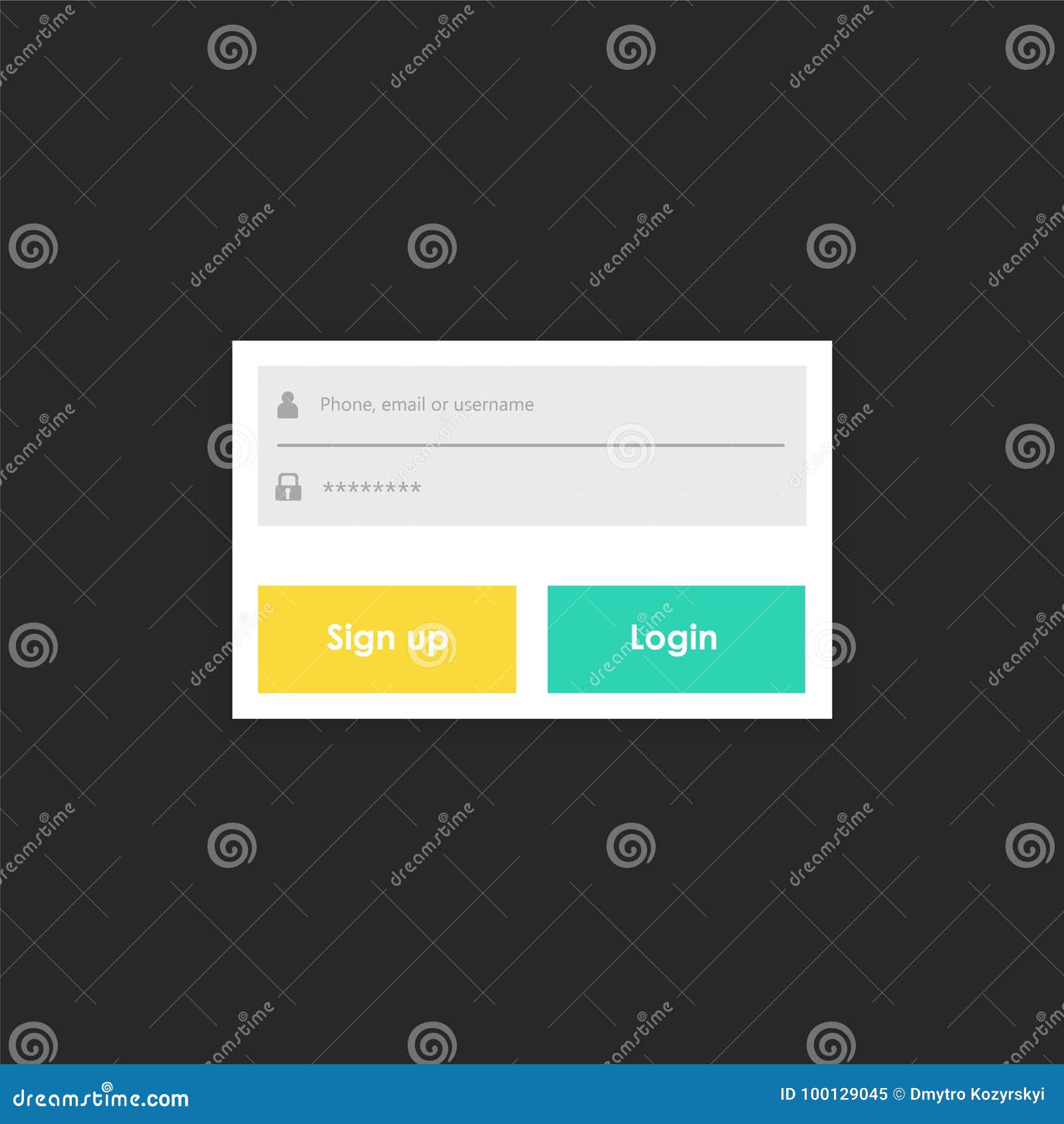 Login Form Menu with Simple Line Icons. Website Element for Your Web ...