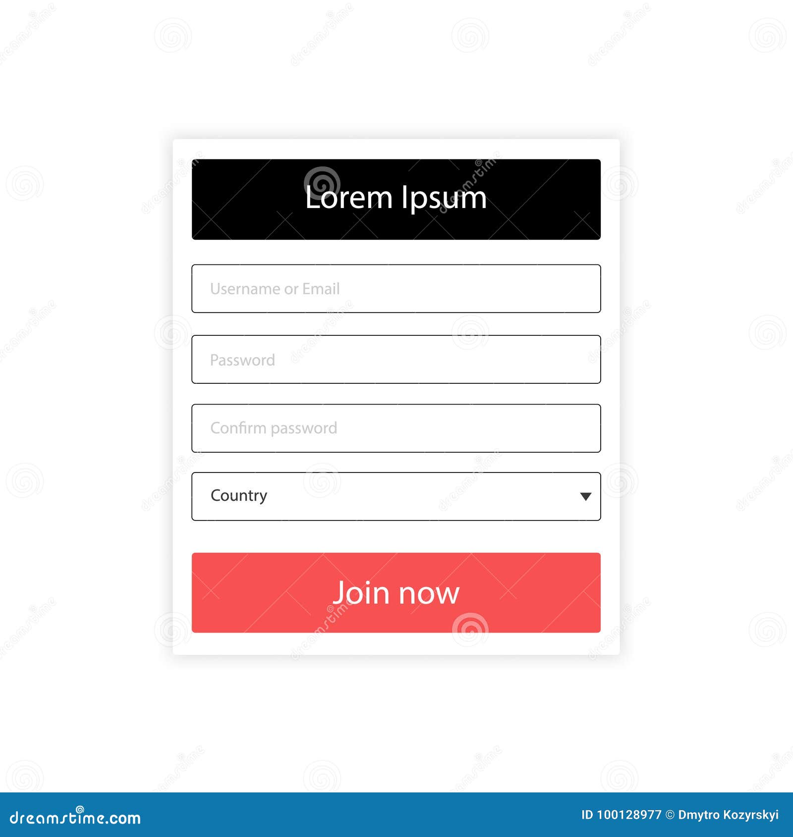 Login Form Menu with Simple Line Icons. Website Element for Your Web ...