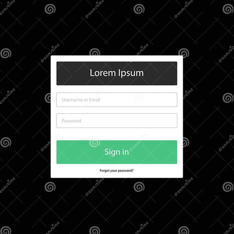 Login Form Menu with Simple Line Icons. Website Element for Your Web Design. Eps10 Vector ...