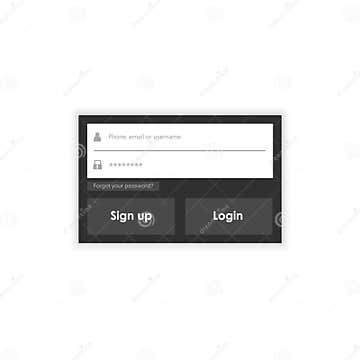 Login Form Menu with Simple Line Icons. Website Element for Your Web Design. Eps10 Vector ...