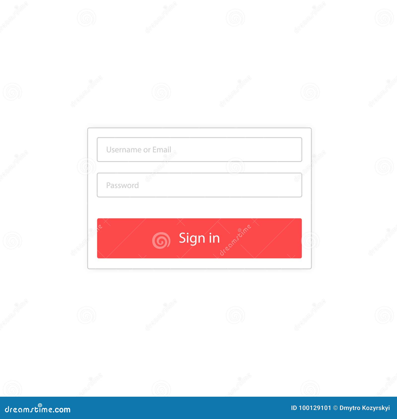 Login Form Menu with Simple Line Icons. Website Element for Your Web ...