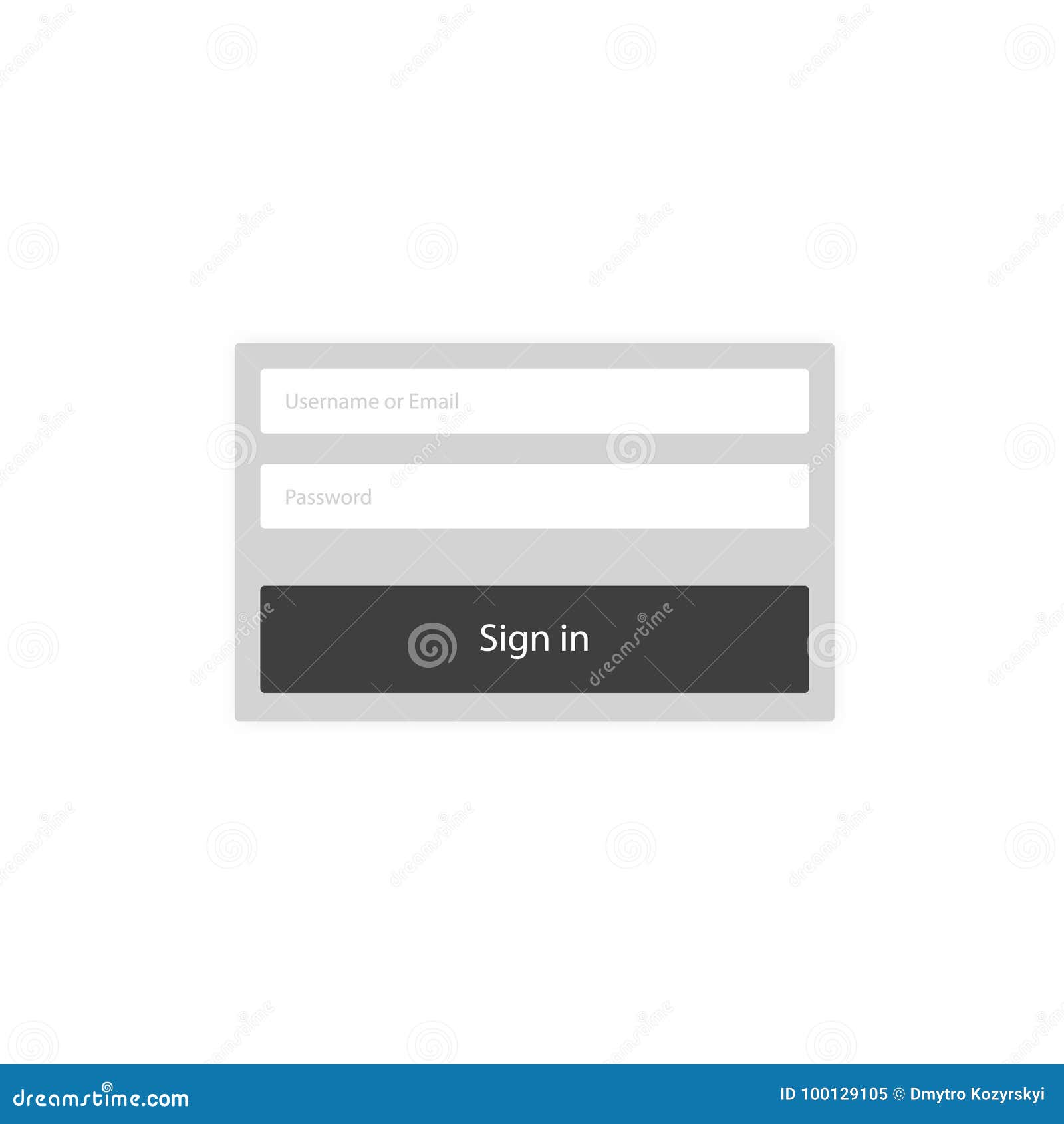 Login Form Menu with Simple Line Icons. Website Element for Your Web ...