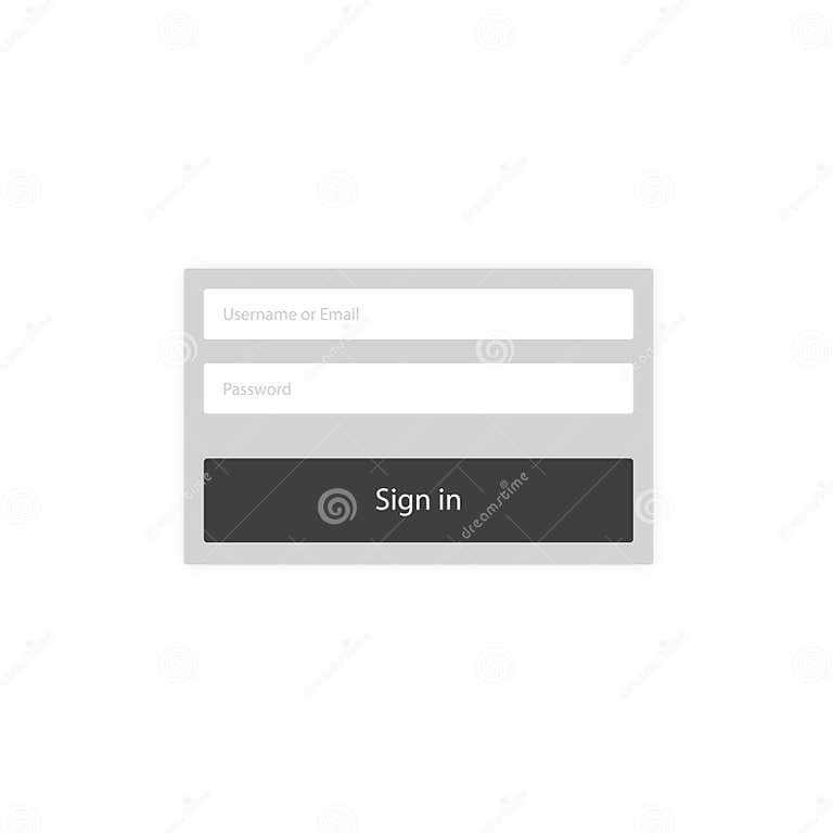 Login Form Menu with Simple Line Icons. Website Element for Your Web Design. Eps10 Vector ...