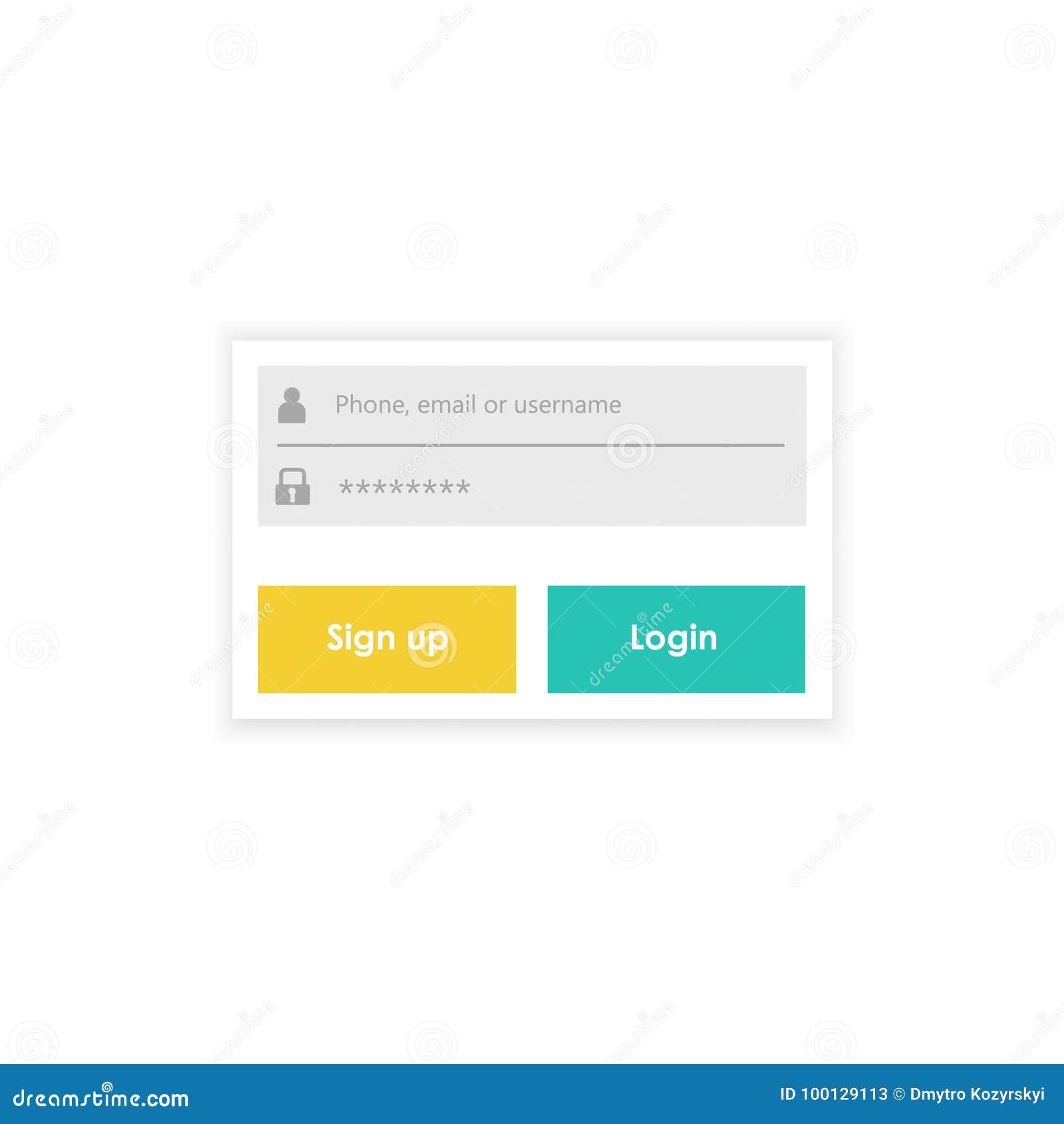 Login Form Menu with Simple Line Icons. Website Element for Your Web ...