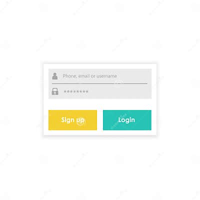 Login Form Menu with Simple Line Icons. Website Element for Your Web Design. Eps10 Vector ...