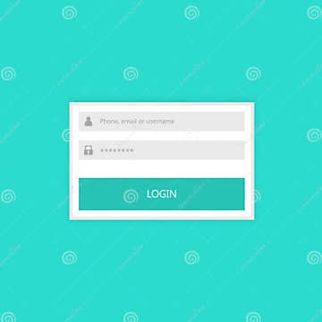 Login Form Menu with Simple Line Icons. Website Element for Your Web ...
