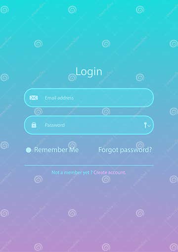 Login Form Page with Gradient Background . Create Account. Website Ui ...