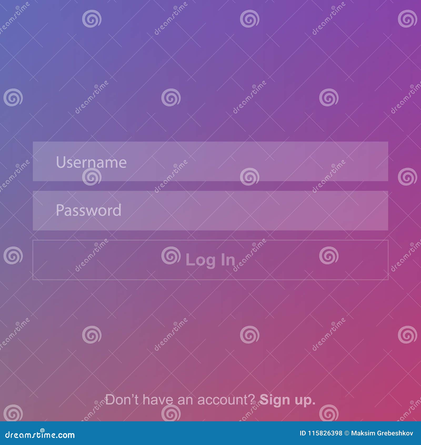 Login form page stock vector. Illustration of website - 115826398