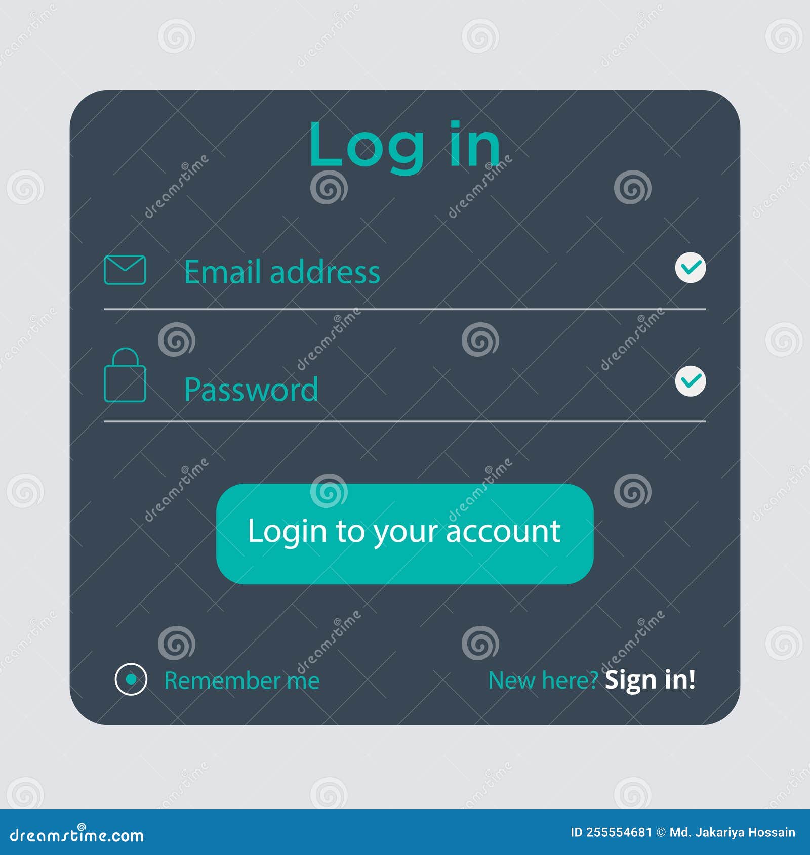 Login Form, Login Page, Sign in, Vector Design Template Stock Vector ...