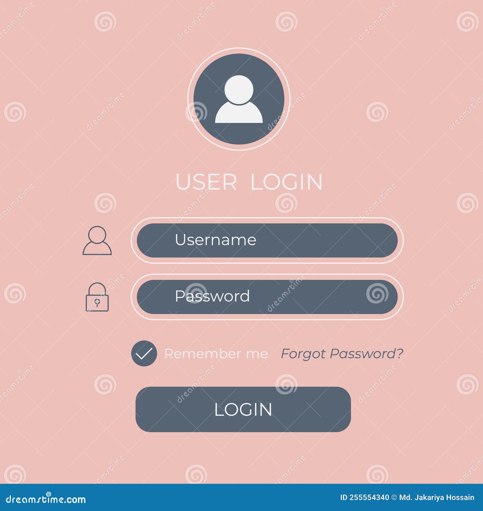 Login Form, Login Page, Sign in, Vector Design Template Stock Vector ...