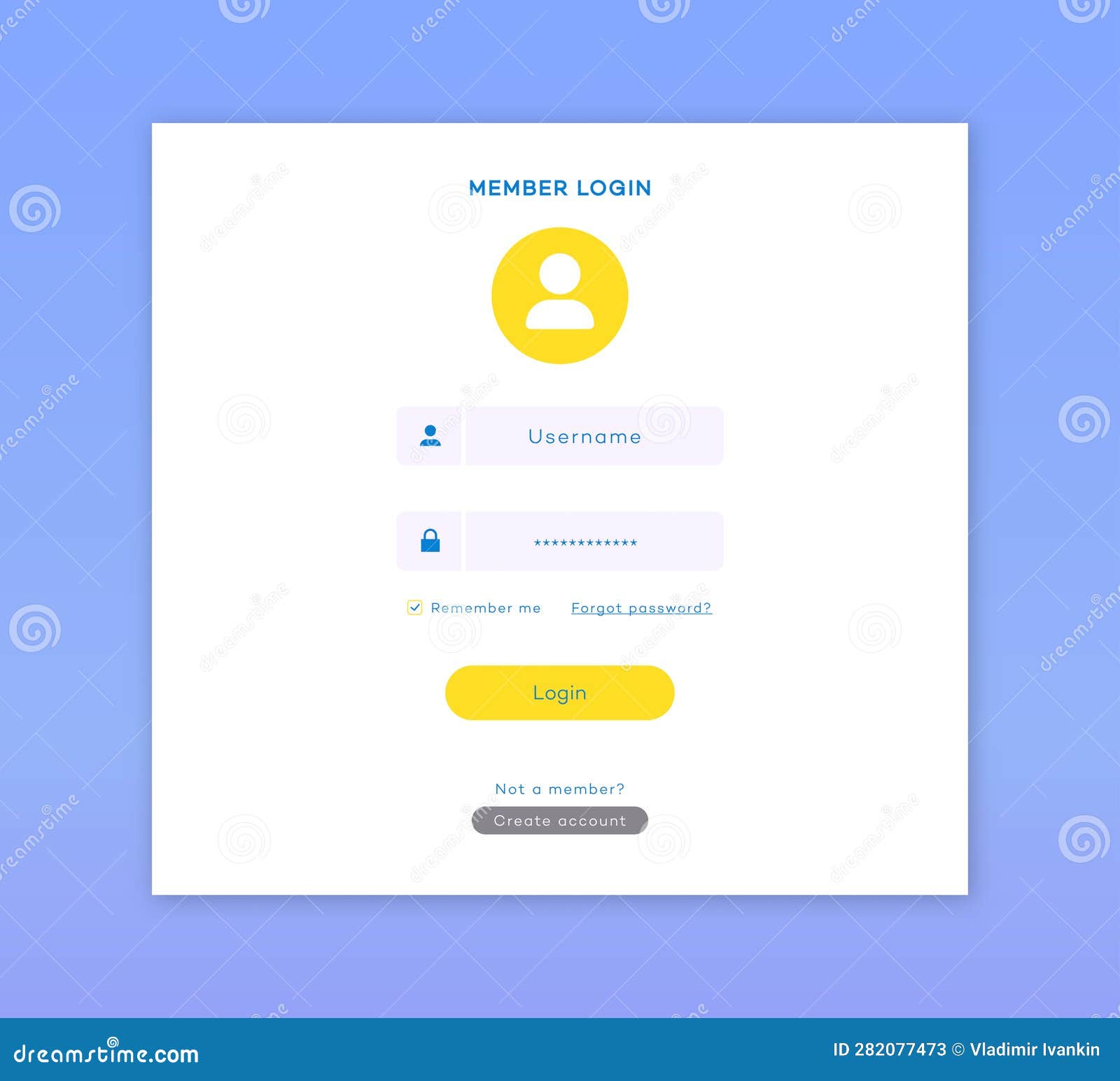 Login Form Page Template Flat Style Stock Vector - Illustration of template, design: 282077473
