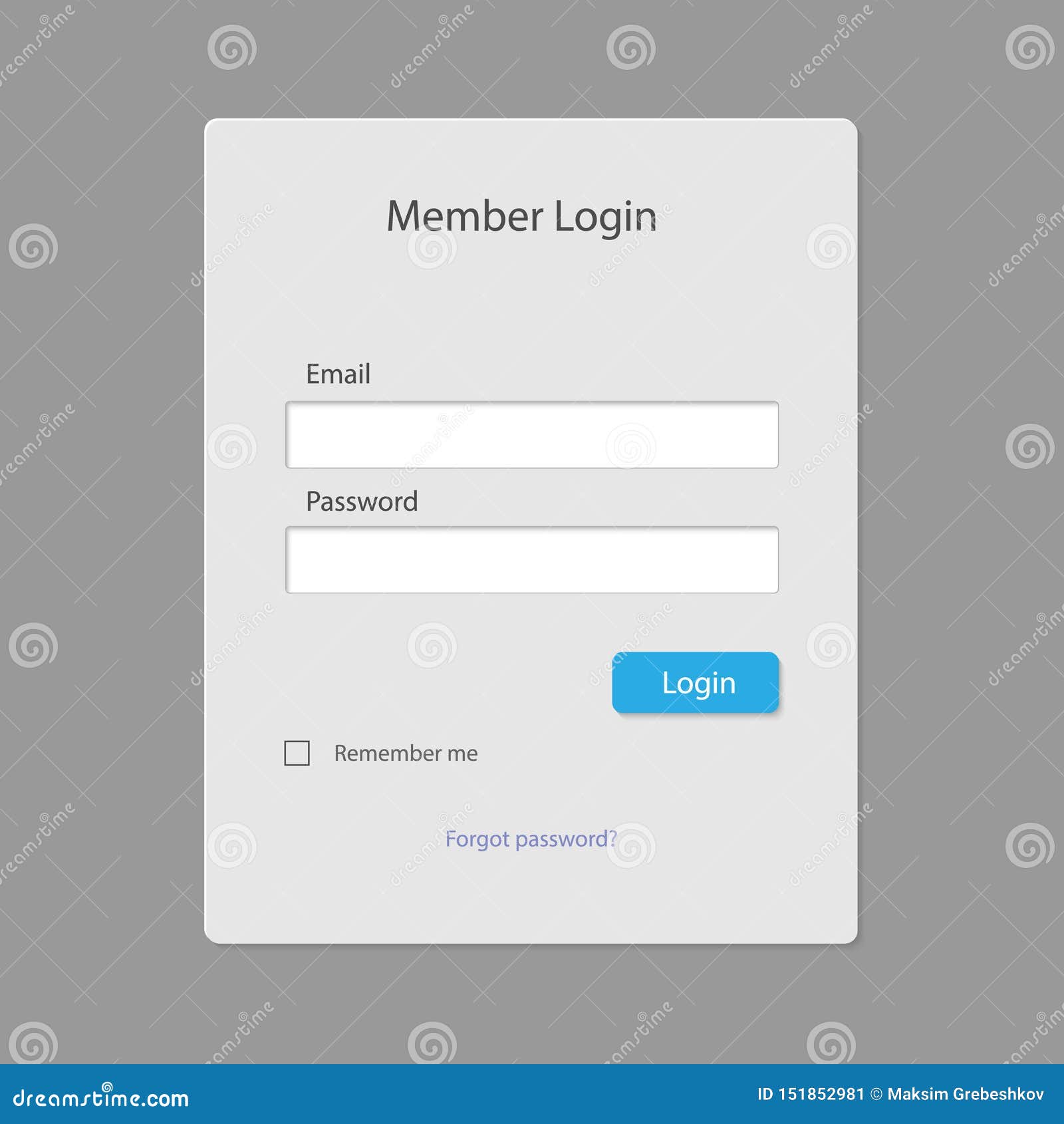 Login form page template stock illustration. Illustration of button ...