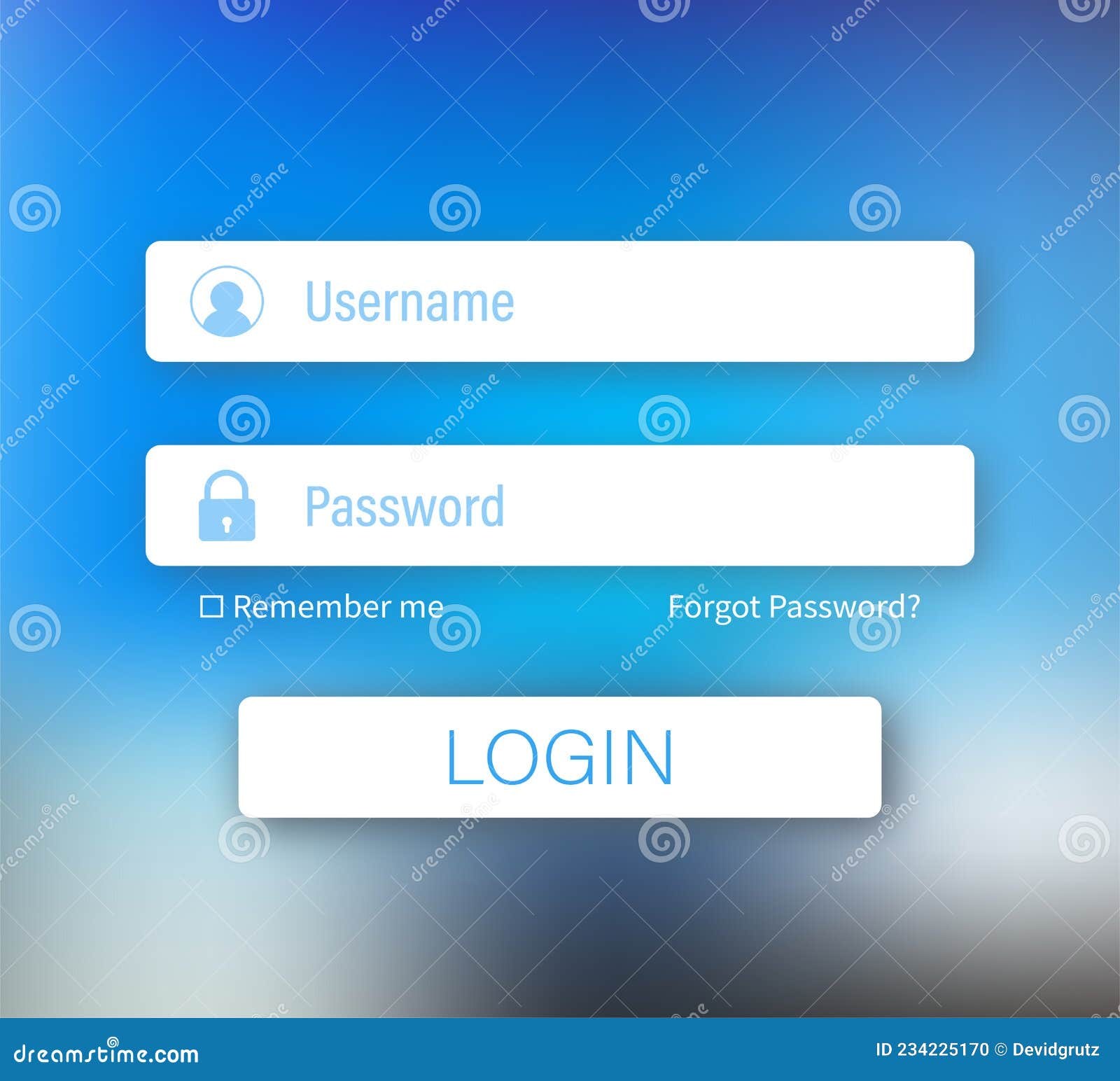 Login Form Page. Website Ui Vector Elements Stock Vector - Illustration ...