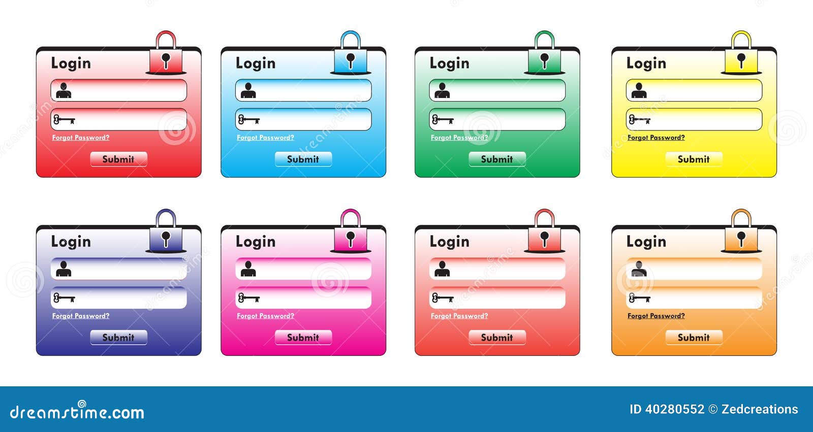 Login Form stock vector. Illustration of business, computer - 40280552