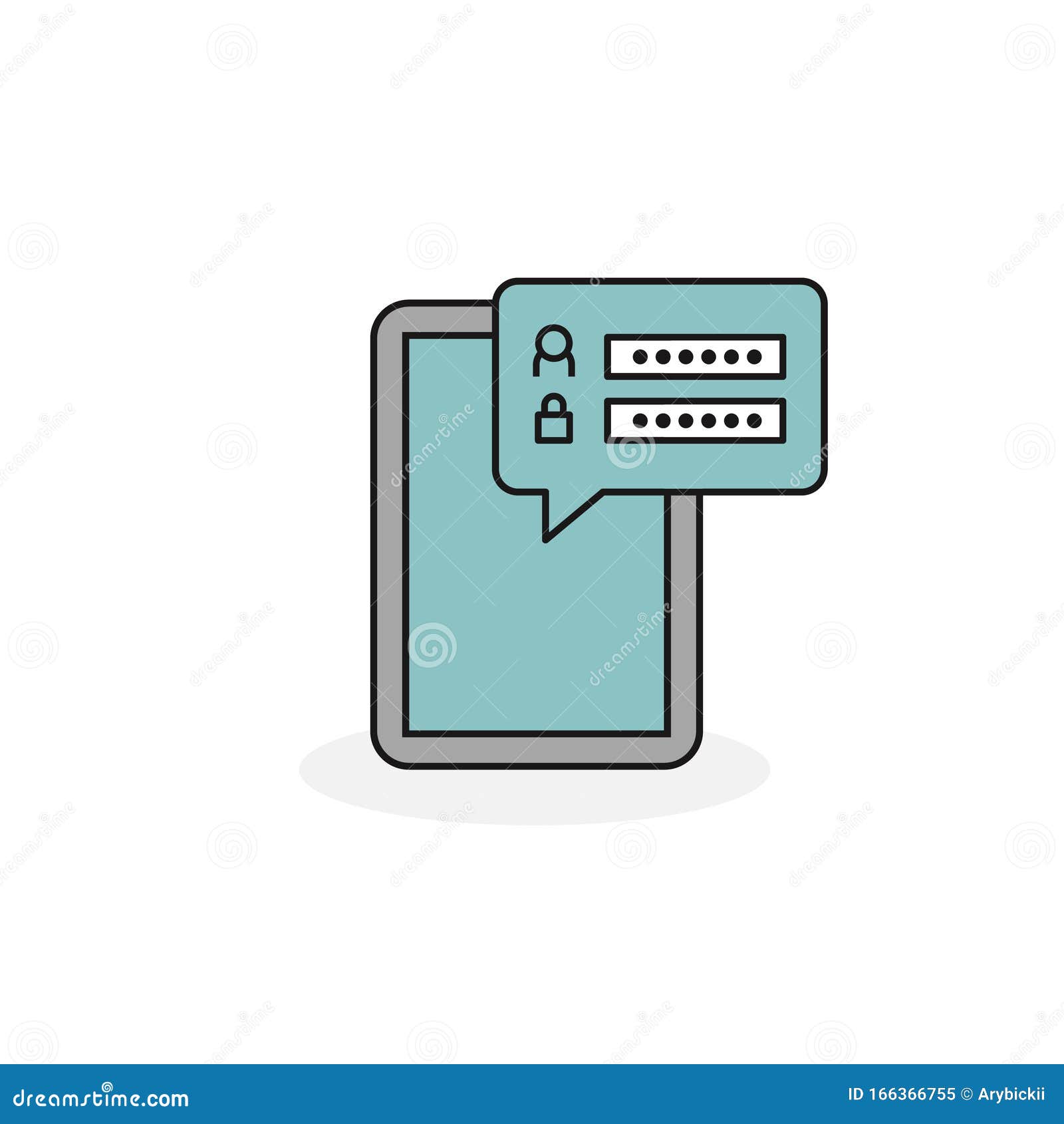 Login Form on a Tablet. Vector Stock Vector - Illustration of check ...