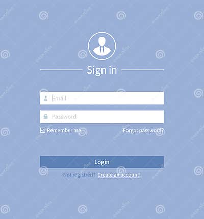 Login Form Ui Design Template, Registration Form for Website Stock ...